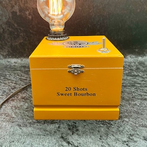 Victor Sinclair Cigar Box Lamp With Round Edison Bulb - Etsy