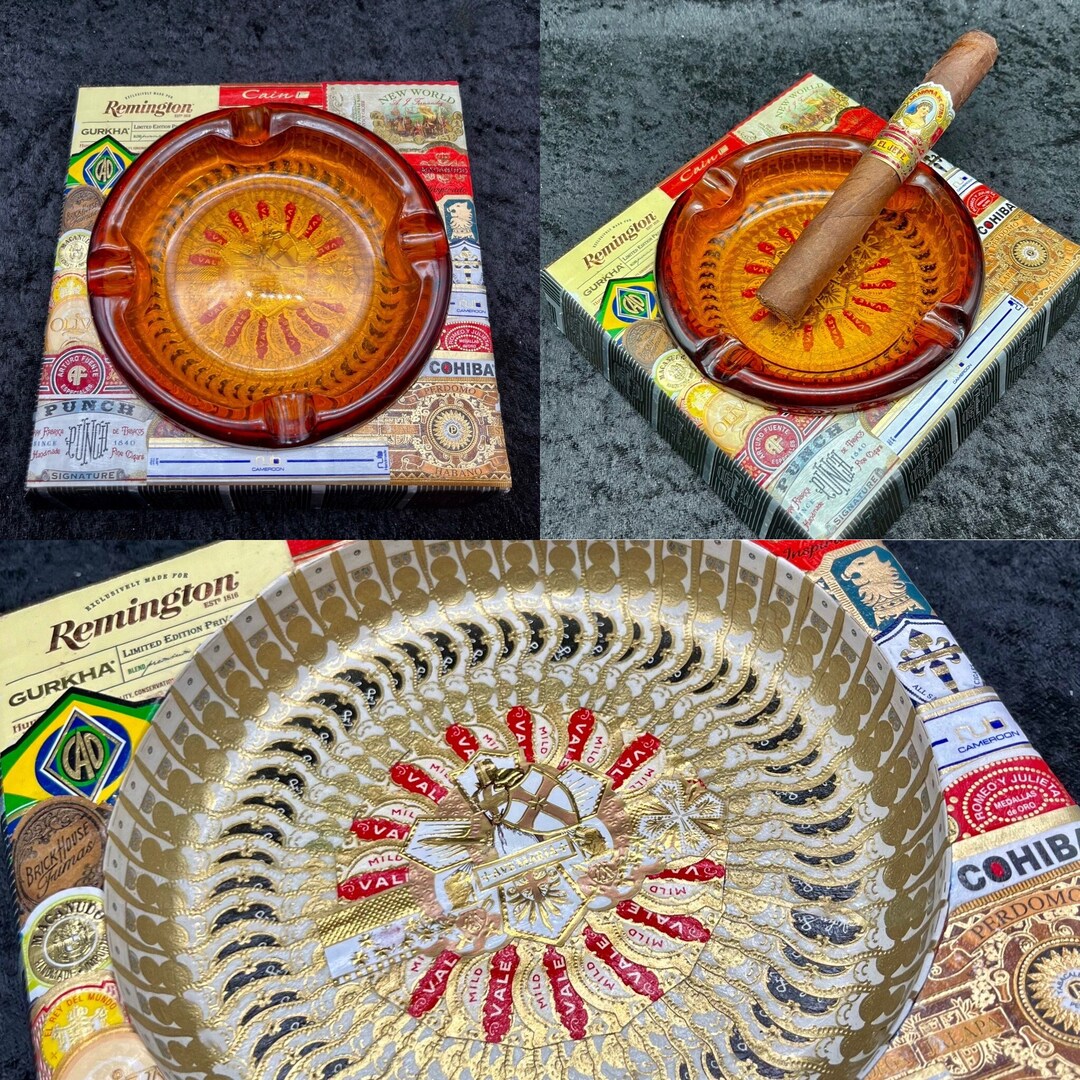 Vintage 1950s Cigar Ashtray With Cigar Band Art - Etsy