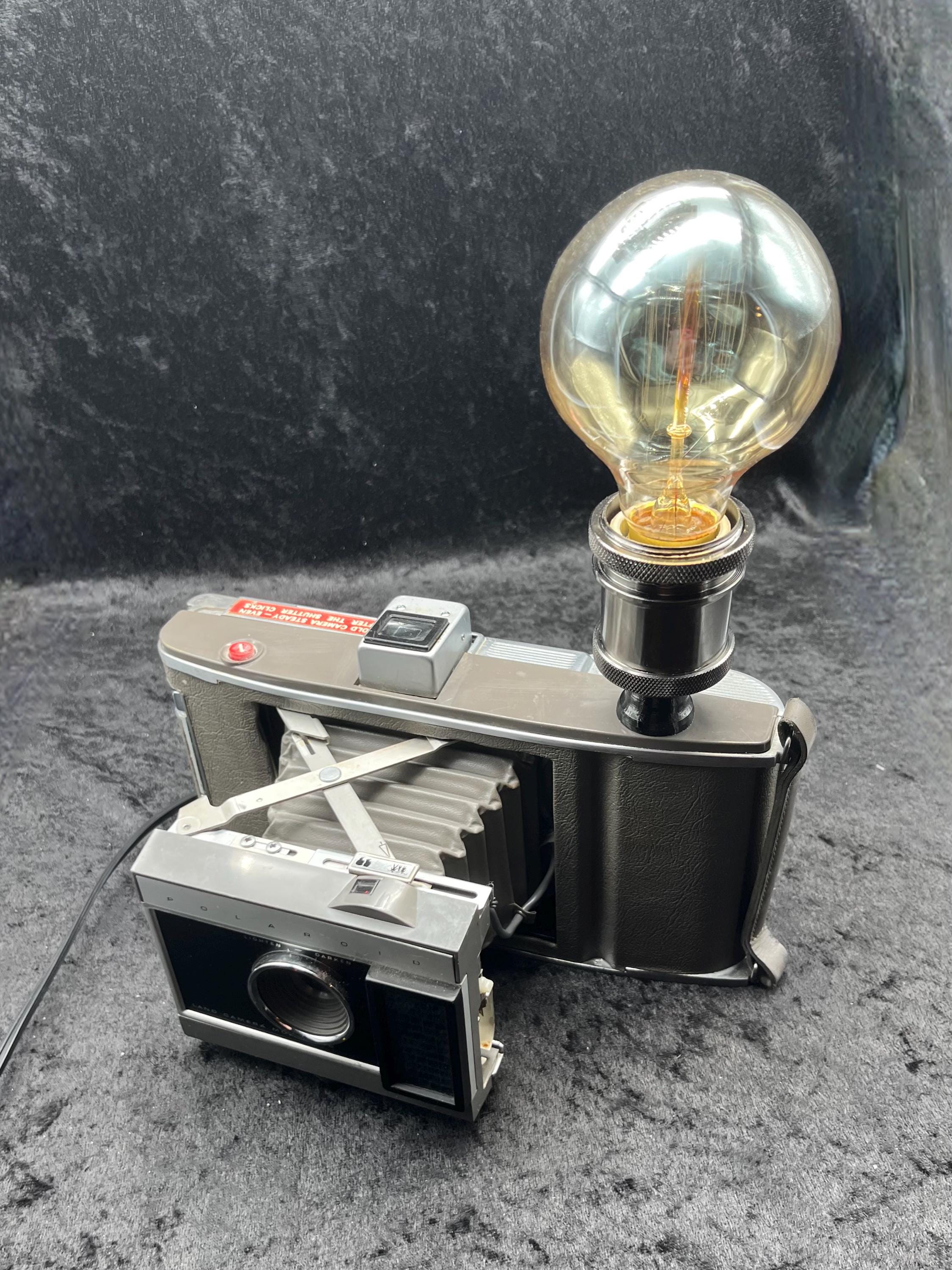 Vintage 1961 Polaroid Land Camera Lamp With Round Edison Bulb - Etsy