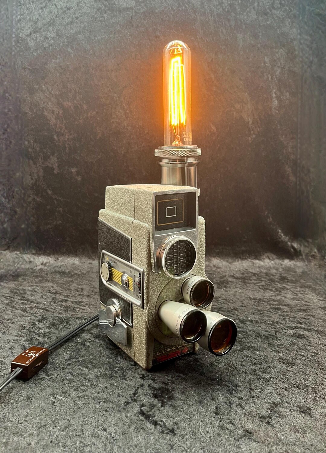 Vintage 1957 Revere 8mm Movie Camera Lamp With Rod Edison Bulb - Etsy