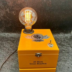 Victor Sinclair Cigar Box Lamp With Round Edison Bulb - Etsy
