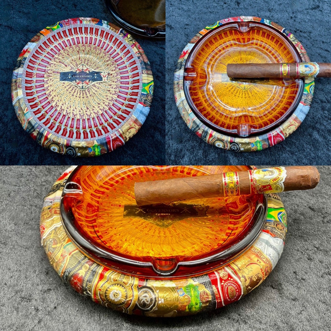 Vintage 1940s Cigar Ashtray With Cigar Band Art - Etsy