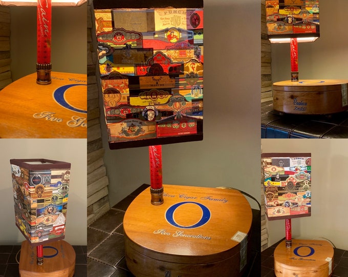 Olivia Cigar Box Lamp With Square Cigar Band Shade - Etsy