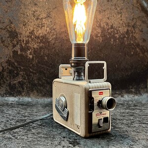 Vintage 1958 8mm Camera Lamp With Classic Edison Bulb - Etsy