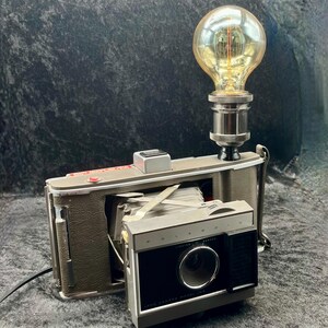 Vintage 1961 Polaroid Land Camera Lamp With Round Edison Bulb - Etsy