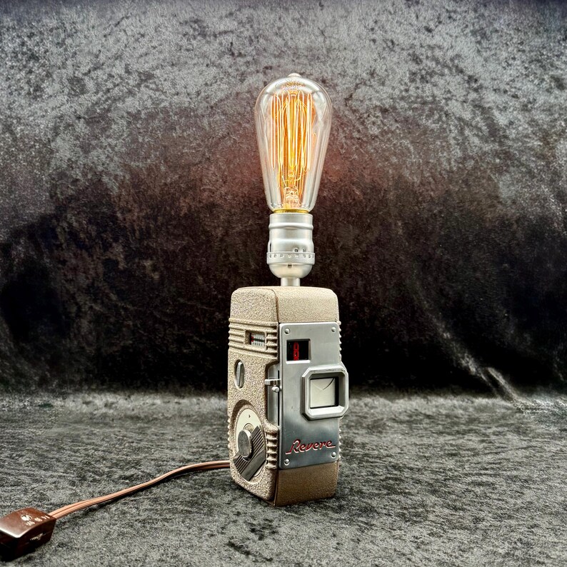 Vintage 1952 Revere 8mm Movie Camera Lamp With Classic Edison Bulb - Etsy
