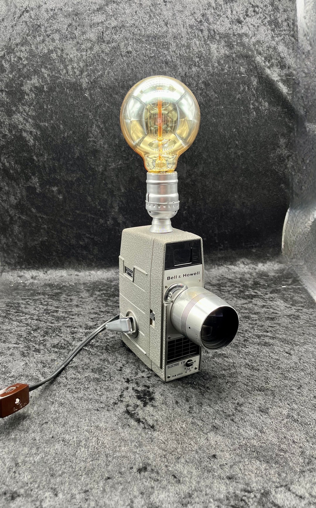 Vintage 1950s Bell & Howell 8mm Camera Lamp With Round Edison Bulb - Etsy