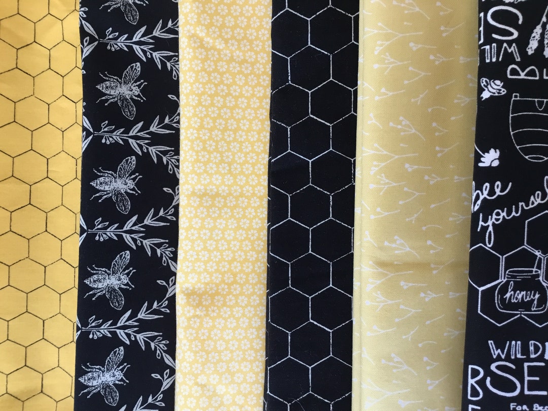 Bees Honey Bees Fat Quarters Yellow Black - Etsy