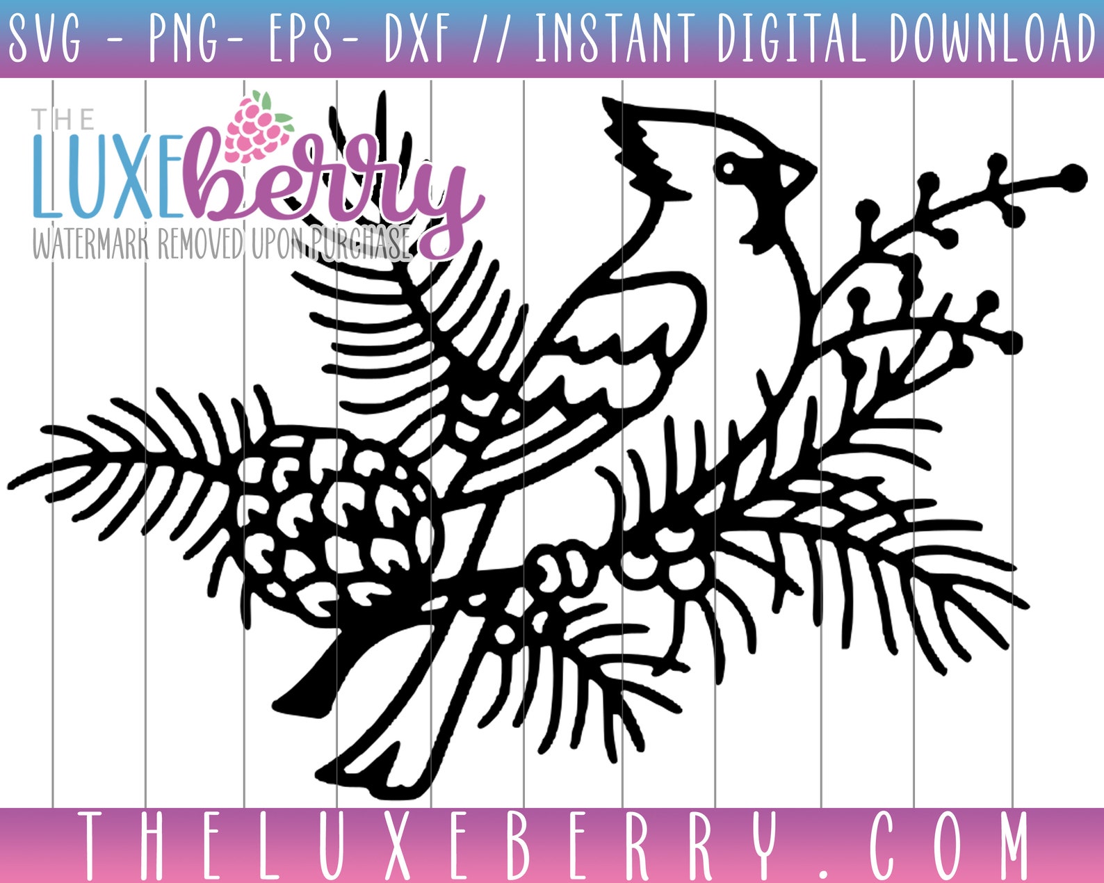 Cardinal on Branch SVG / DFX / EPS / Png Cut File for Cricut - Etsy