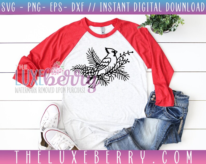 Cardinal on Branch SVG / DFX / EPS / Png Cut File for Cricut - Etsy