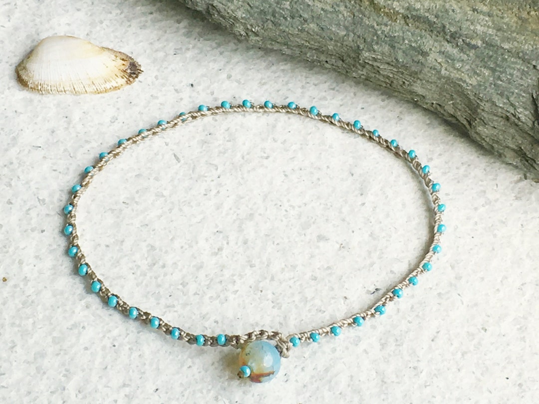Seed Bead Anklets Ankle Bracelets for Woman Turquoise - Etsy