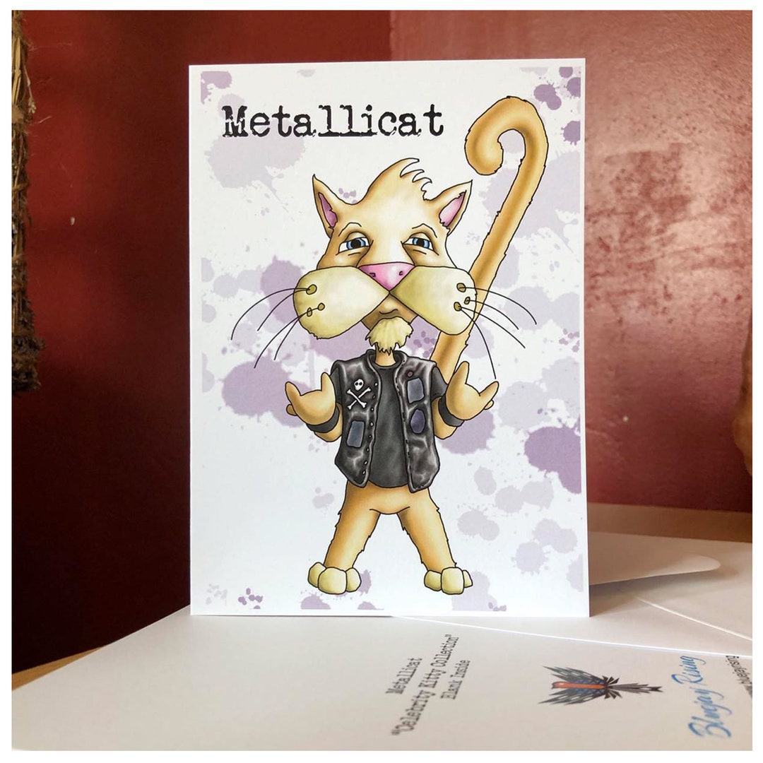 Metallicat Greetings Card, From the "celebrity Kitty Collection ...