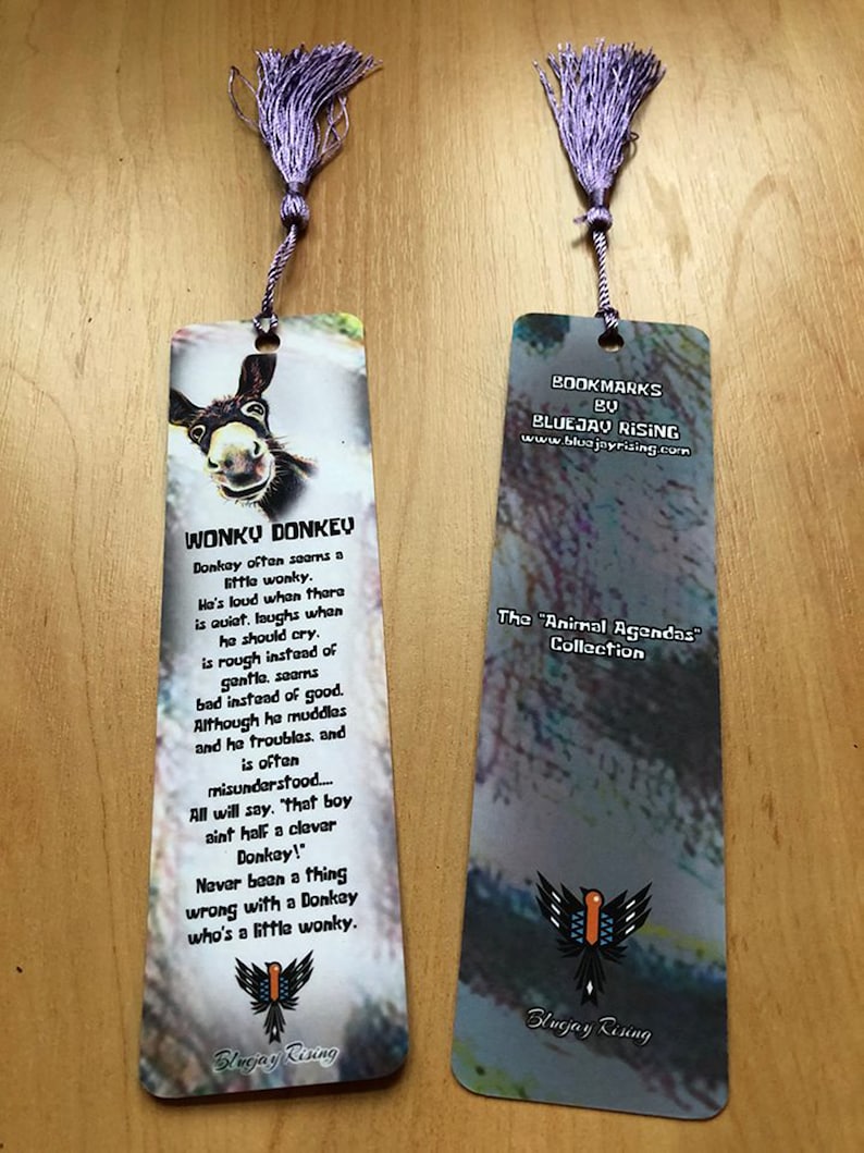 Wonky Donkey Bookmark With Animal Artwork and Meaningful Text. Satin ...