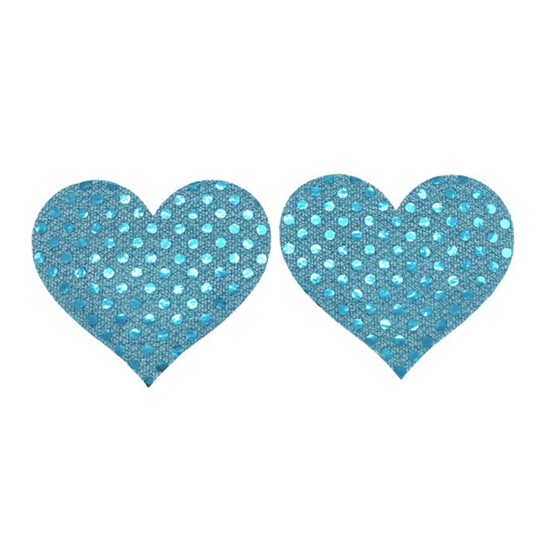 Pasties Sheer Swim Embellished Heart Blue Glitter Pasties - Etsy