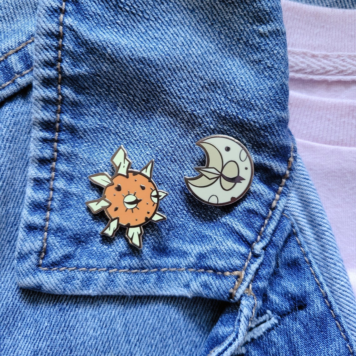 Sun and Moon Enamel Pins - Etsy