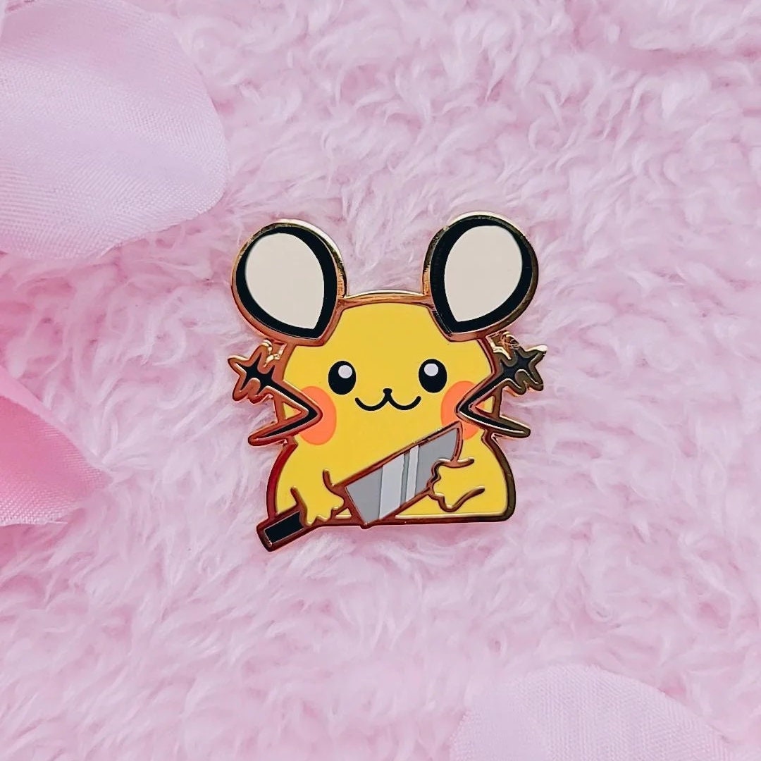 Stabby Mouse Enamel Pin - Etsy
