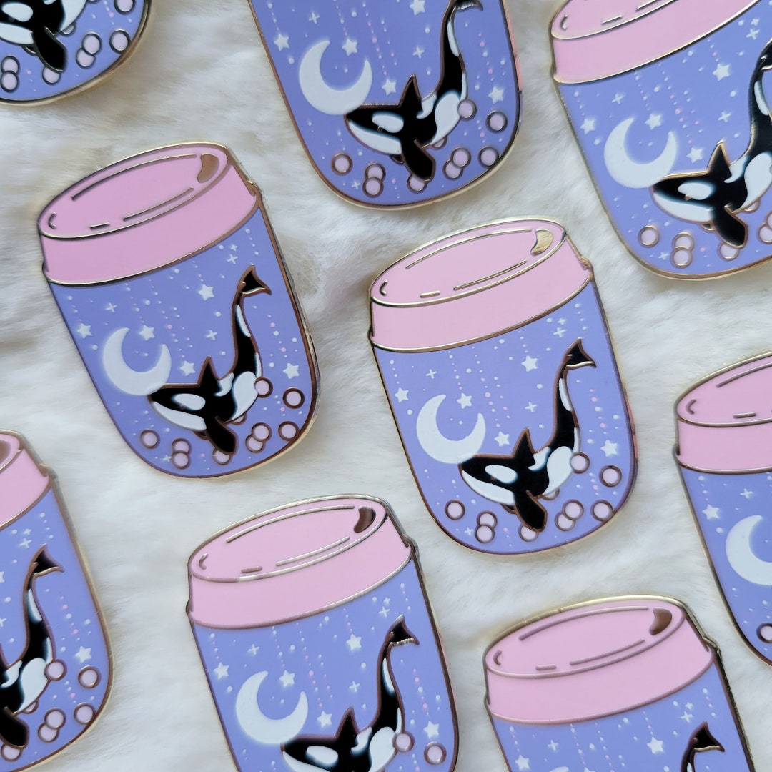 Orca Boba Latte Hard Enamel Pin - Etsy