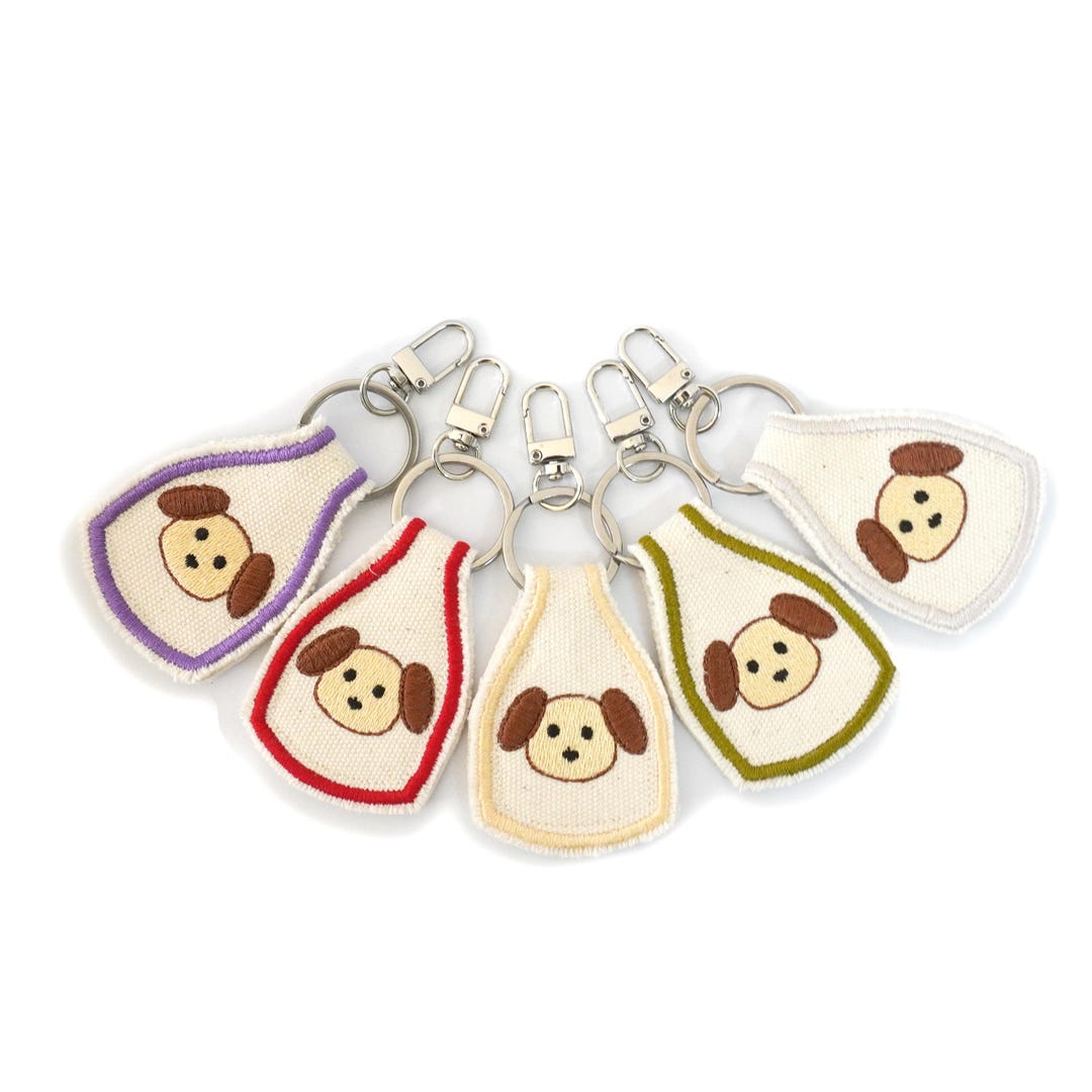 Personalized Embroidered Dog Keychain – Custom Name Accessory for Pet ...