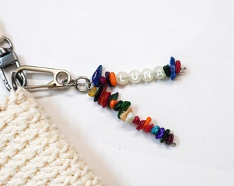 Personalized Beaded Name Keychain - Etsy