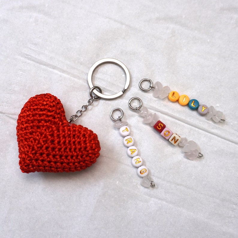Personalized Keychain, Custom Beaded Name Keychain, Custom Keychain ...