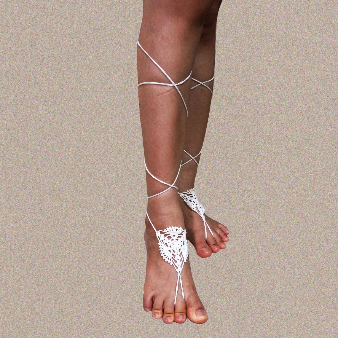 Crochet Barefoot Sandals: Beach Wedding Footless Shoes - Etsy