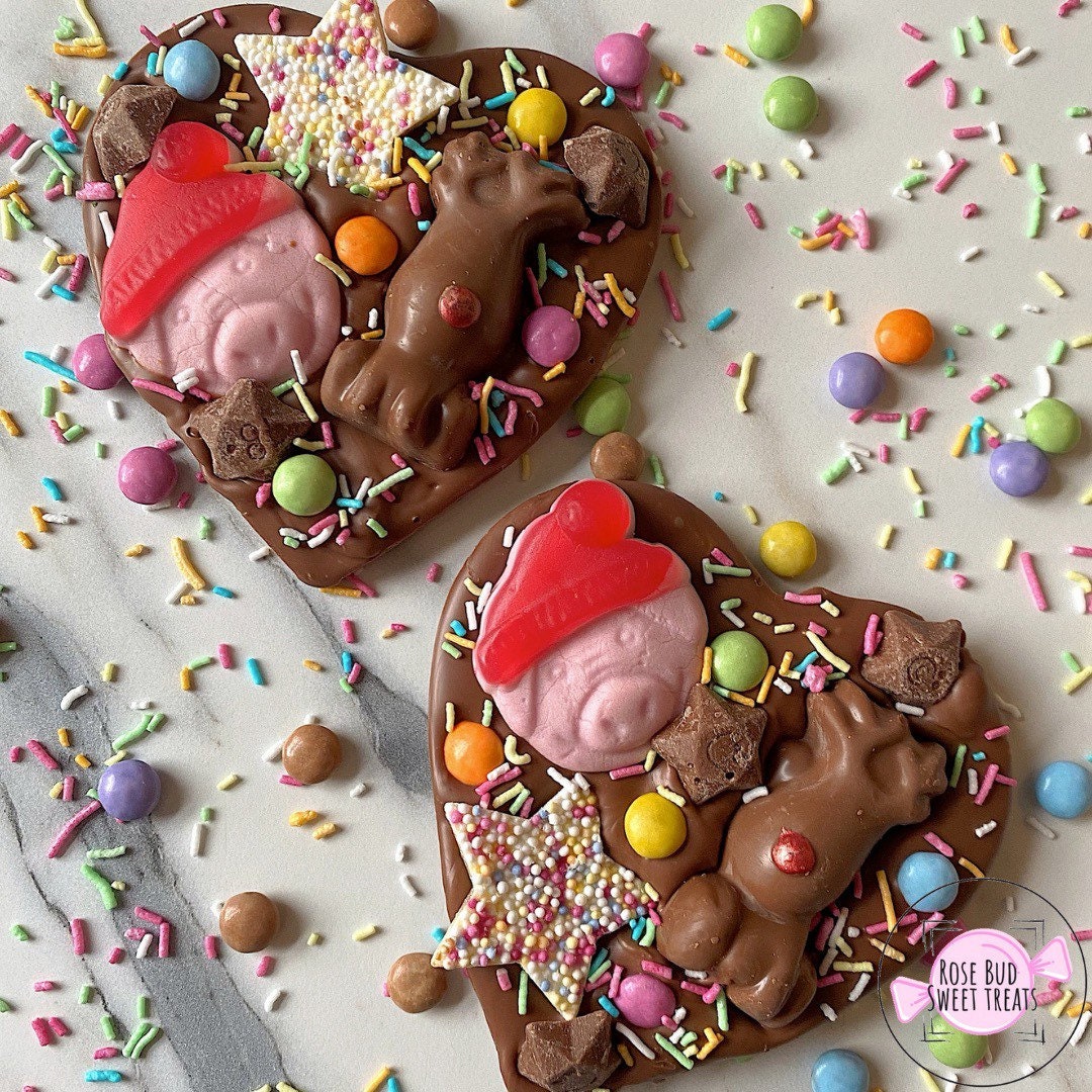 Mini Christmas Chocolate Heart Slabs - Etsy