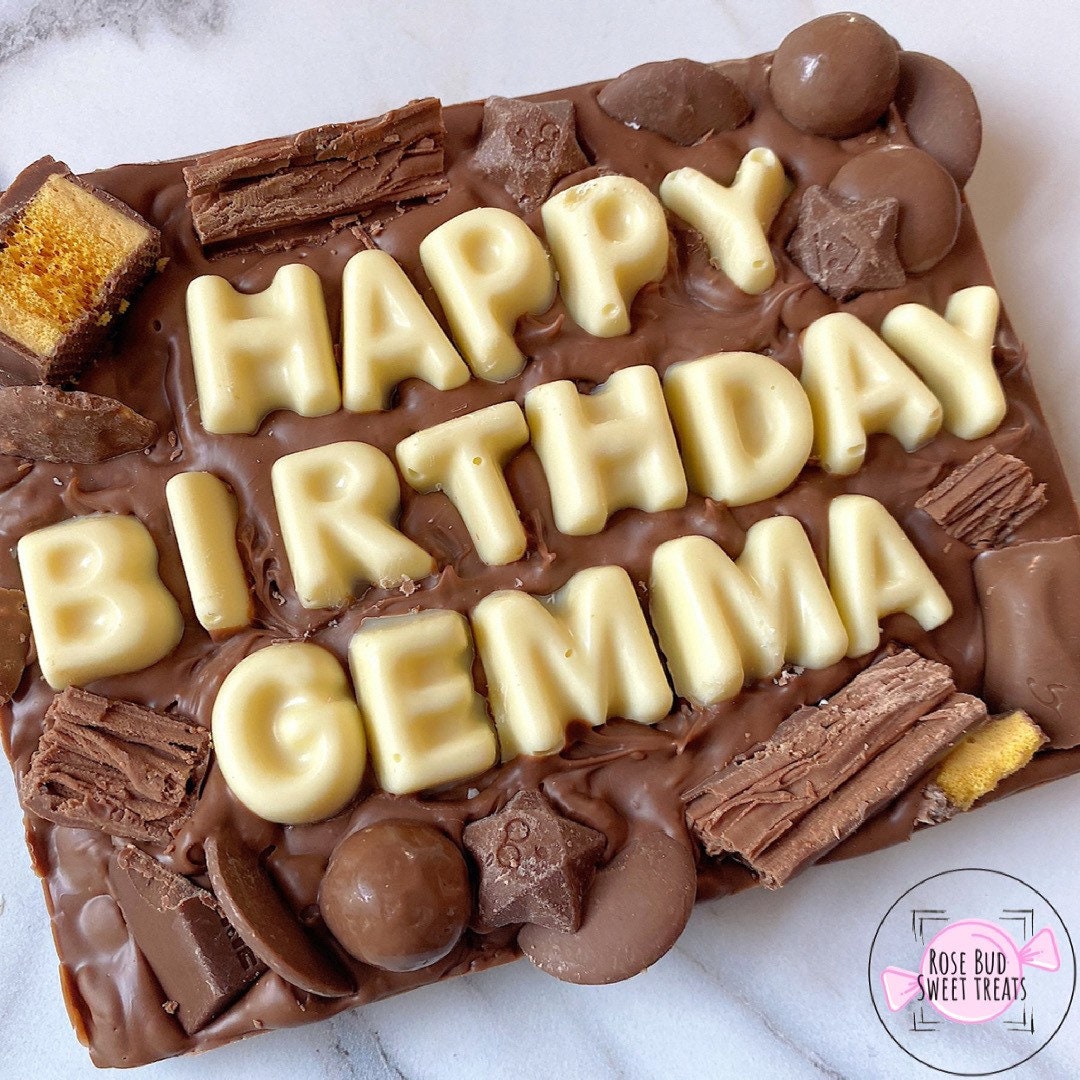 Personalised Happy Birthday Belgian Chocolate Slab! Gift | Present ...