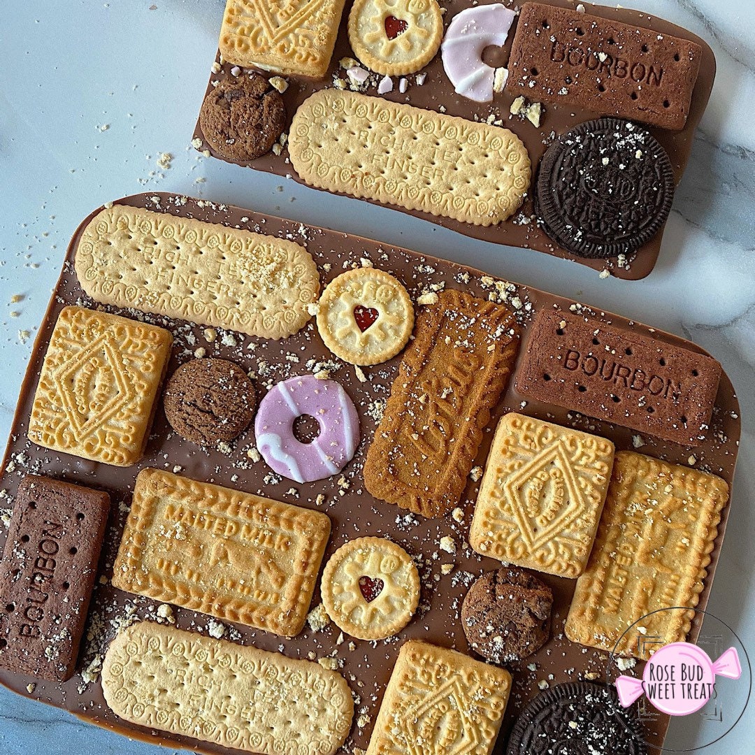 Tea Time Biscuit Chocolate Slab - Etsy UK