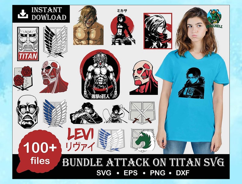 100 Attack on Titan SVG Bundle, AOT Svg, Svg-png-pdf, Anime SVG, Cut ...