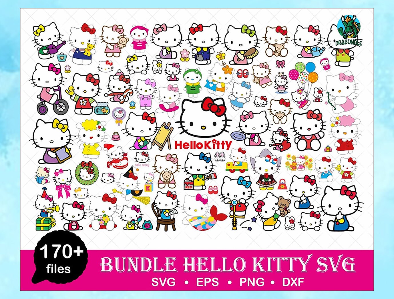 170 Kawaii Kitty Svg, Kawaii Kitty Svg Bundle, Cute Cat Svg, Kitty Svg ...