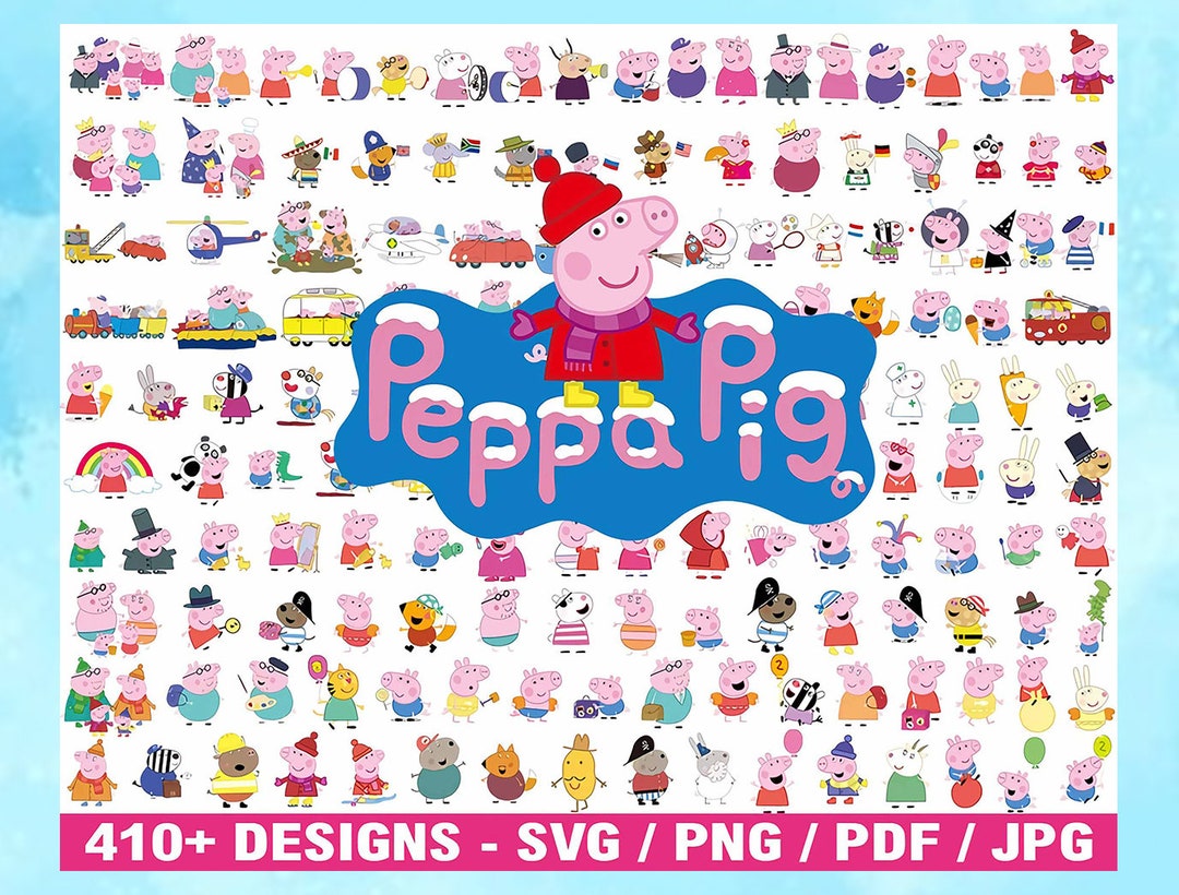 1500 Peppa Pig SVG, Bundle Layered SVG, Layered and Instant ...