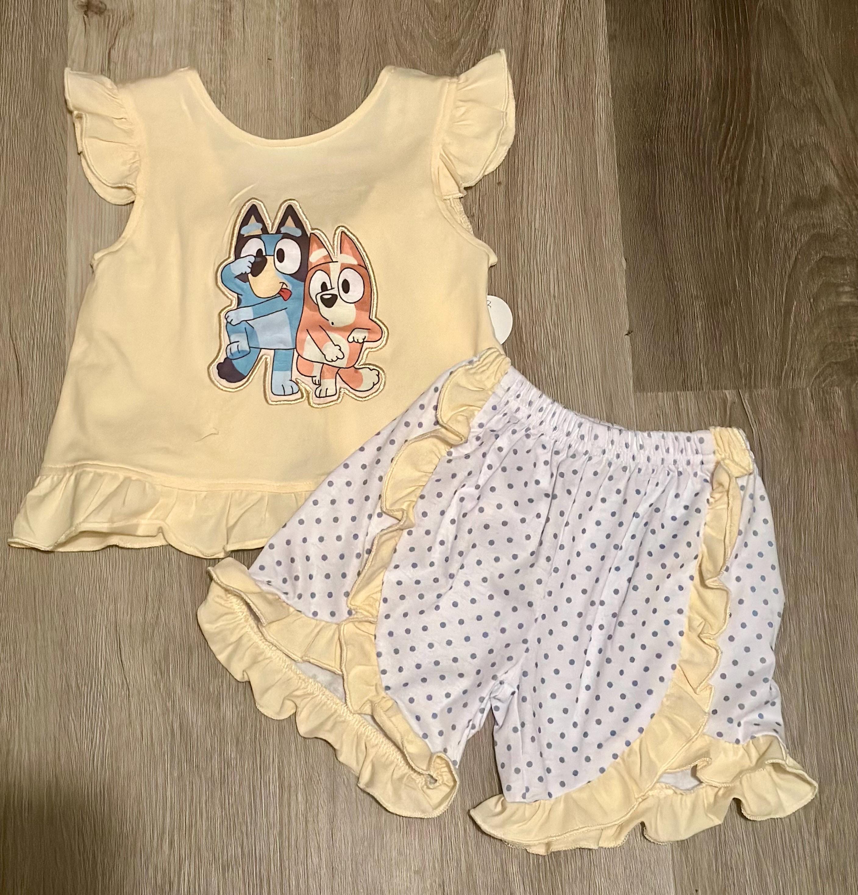 Toddler Bluey Outfit, Bluey Ruffle Outfit, Bluey Short Outfit, Toddler ...
