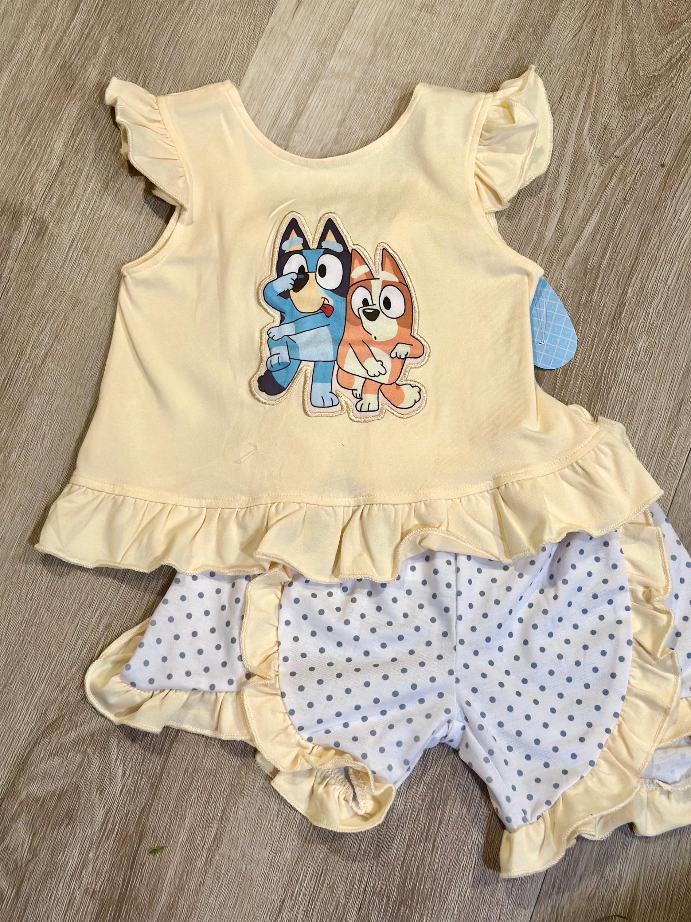 Toddler Bluey Outfit, Bluey Ruffle Outfit, Bluey Short Outfit, Toddler ...