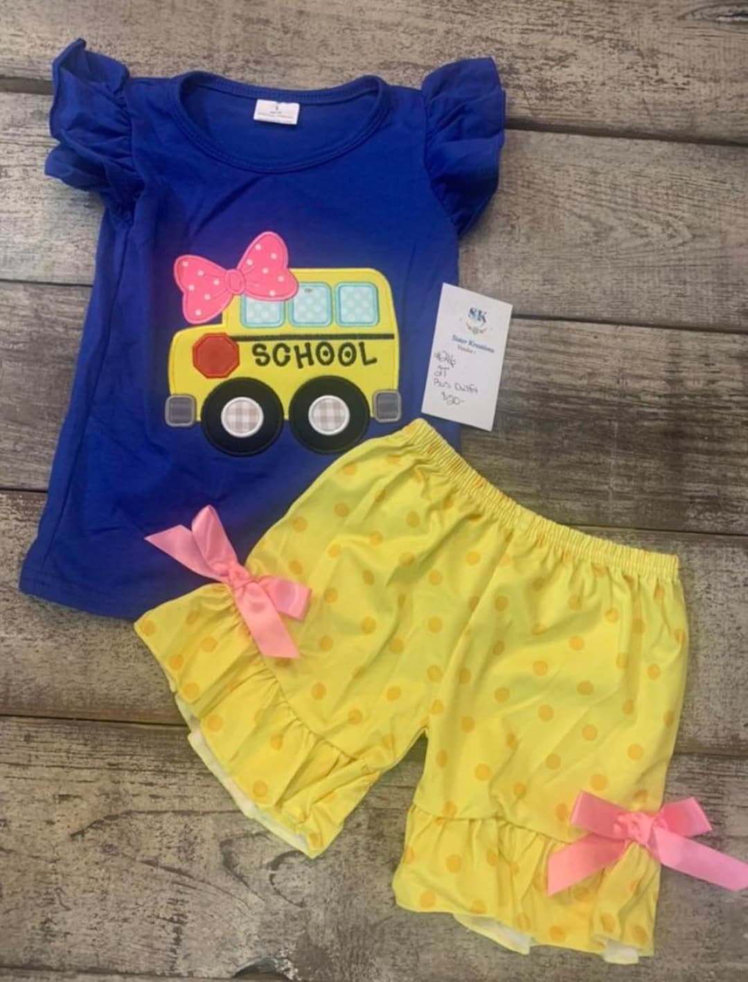 School Bus School Outfits,girl Bus Outfit, Bus Outfit, Blue Yellow Bus ...