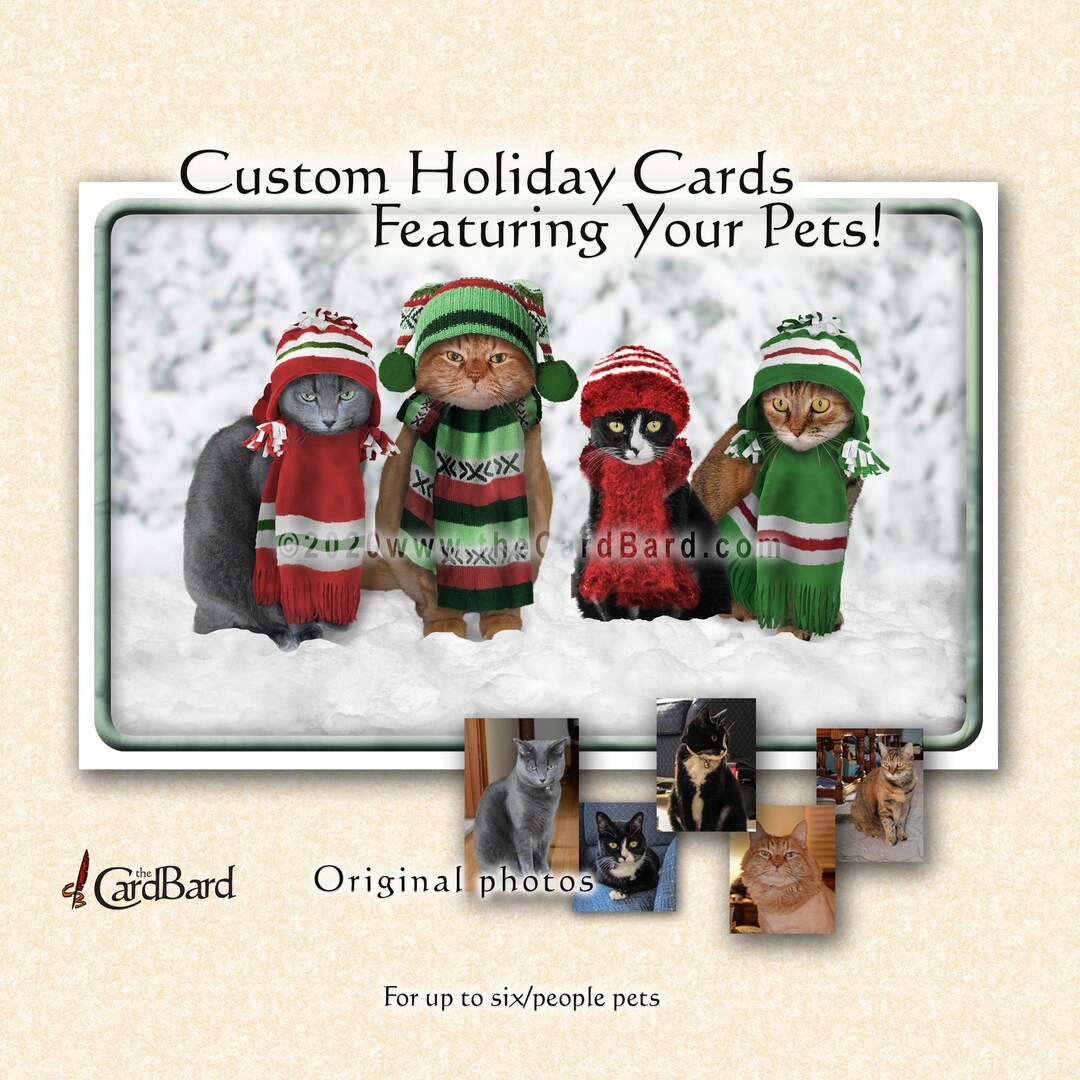 Custom Pet Holiday Card - "warmest Wishes" - Personalized Pet Christmas ...