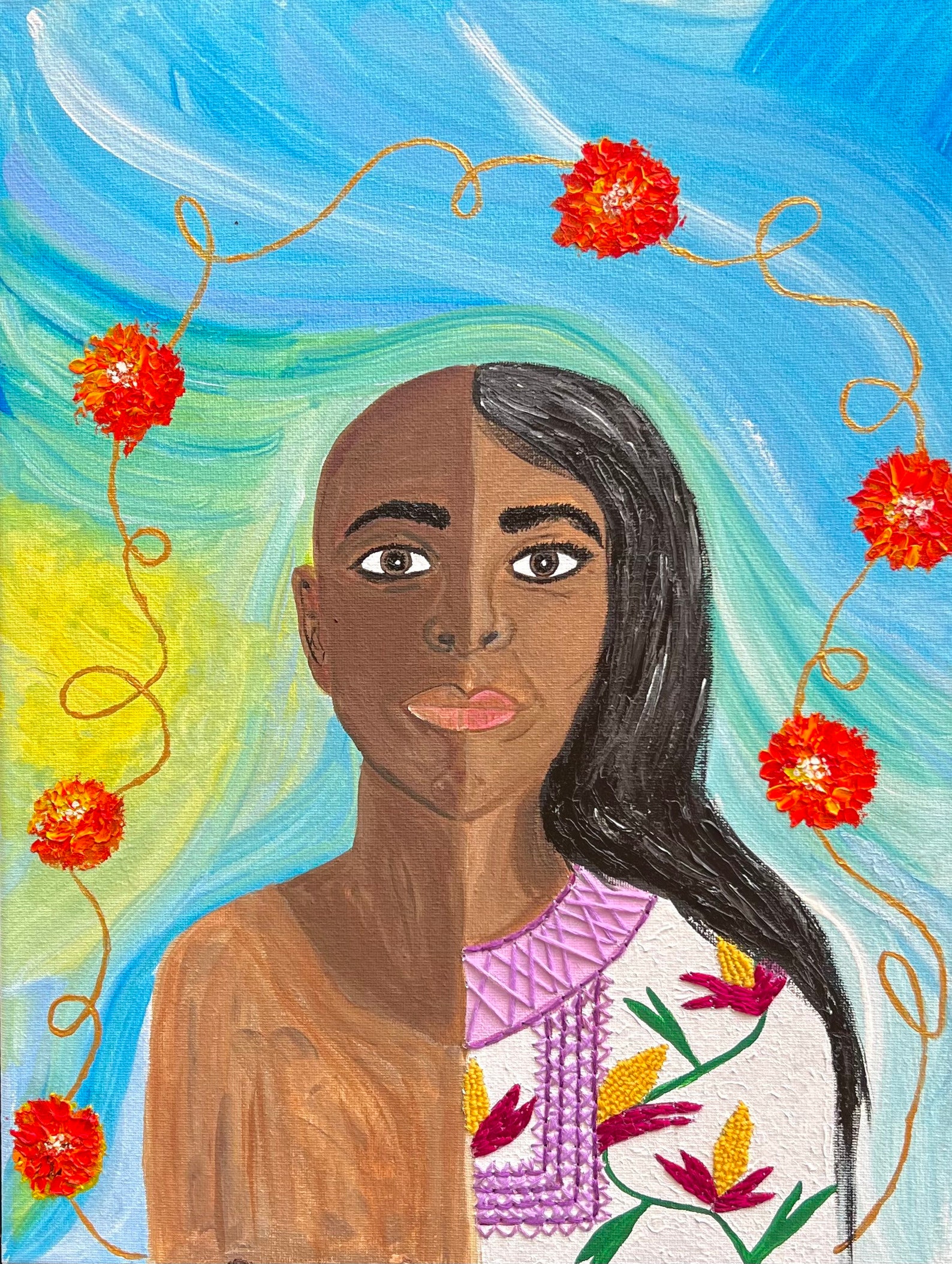 My Roots, Mexican Art, Mexican Walls, Canvas Art, Mexican Embroidery ...