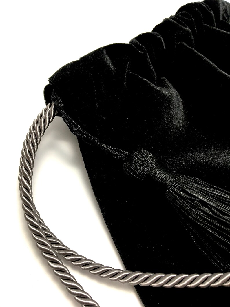 Black velvet bag velvet pouch recycled bag black boho bag | Etsy