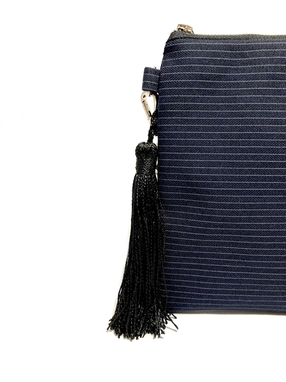 Navy Bag With Tassel Unique Messenger Bag Zero Waste - Etsy