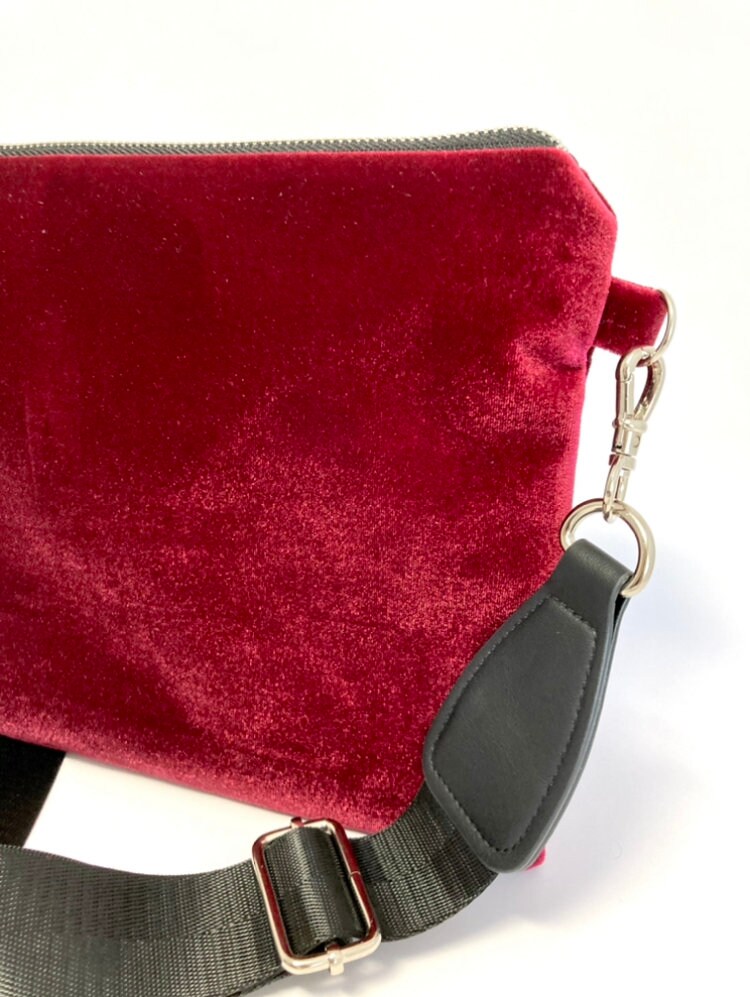 Red Velelvet Bag With Tassel, Unique Purse, Zero Waste Recycled Bag ...