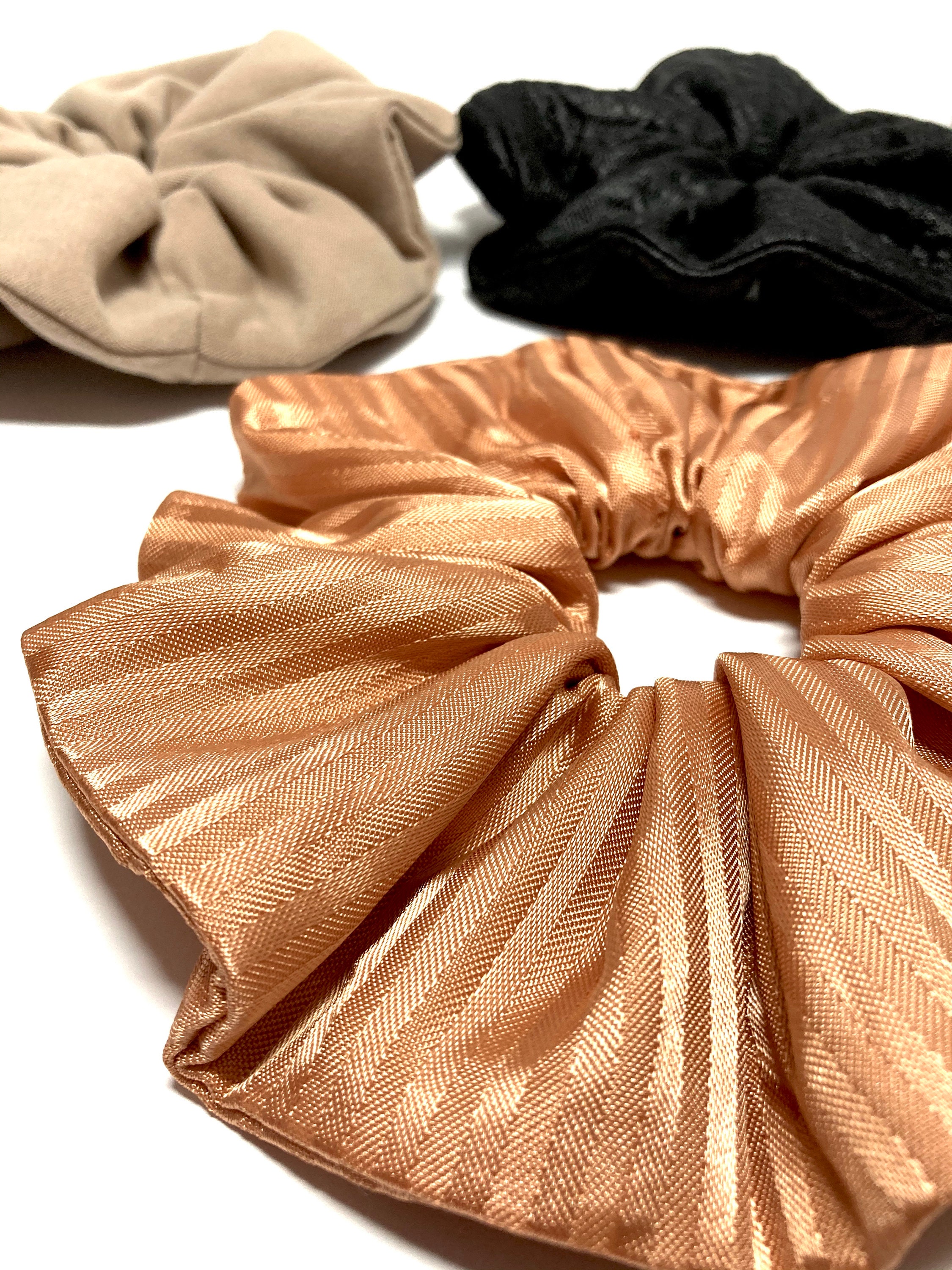 Orange scrunchie unique hair ties zero waste recycled | Etsy