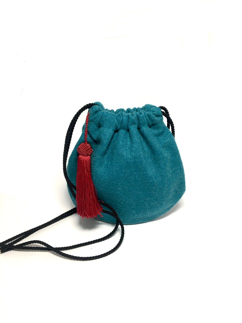 Blue woolen bag handmade upcycled bag boho bag blue casual | Etsy