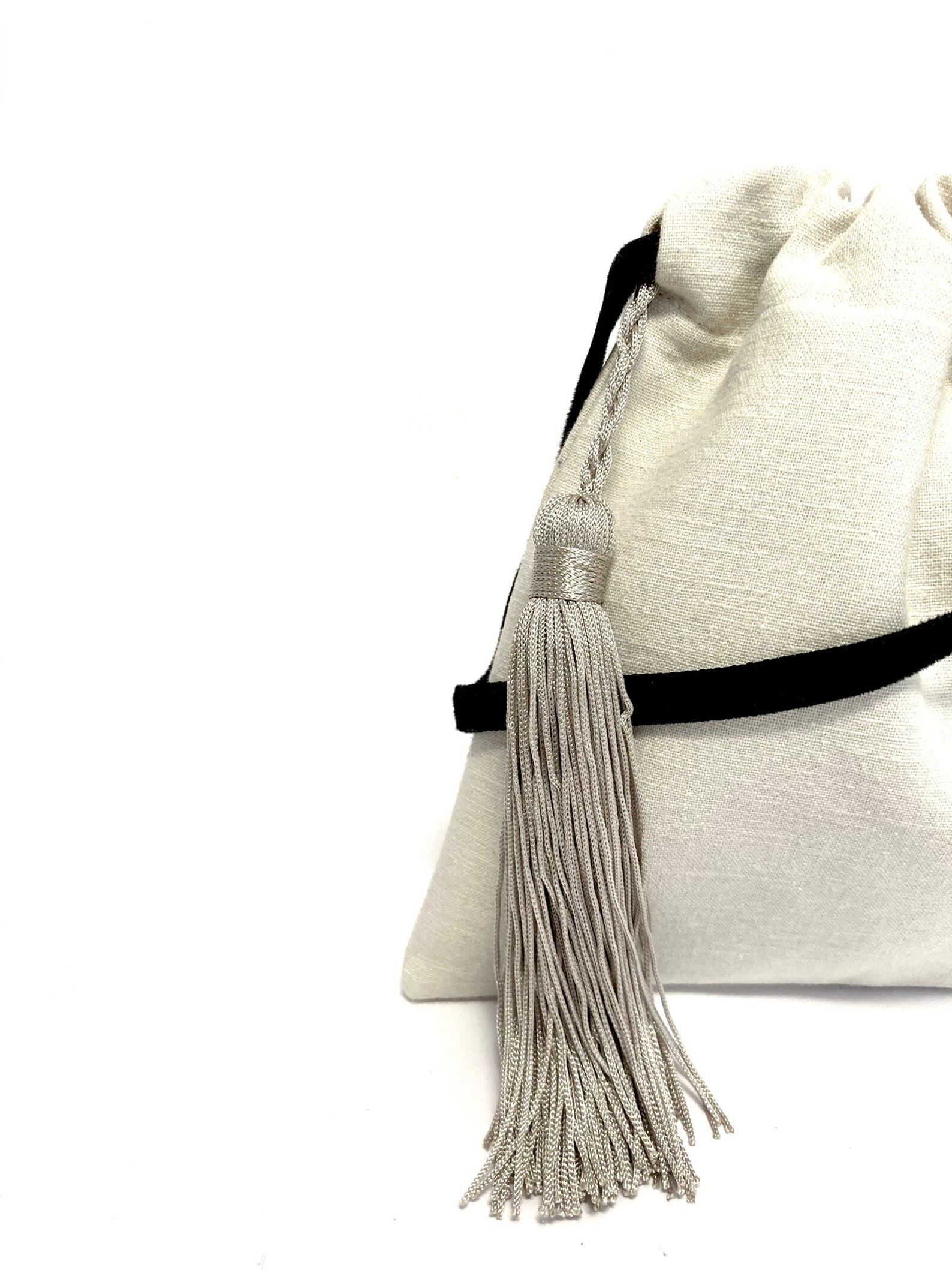 Linen Mini Handbag With Tassel, Tiny Bag, Unique Linen Pouch, Recycled ...