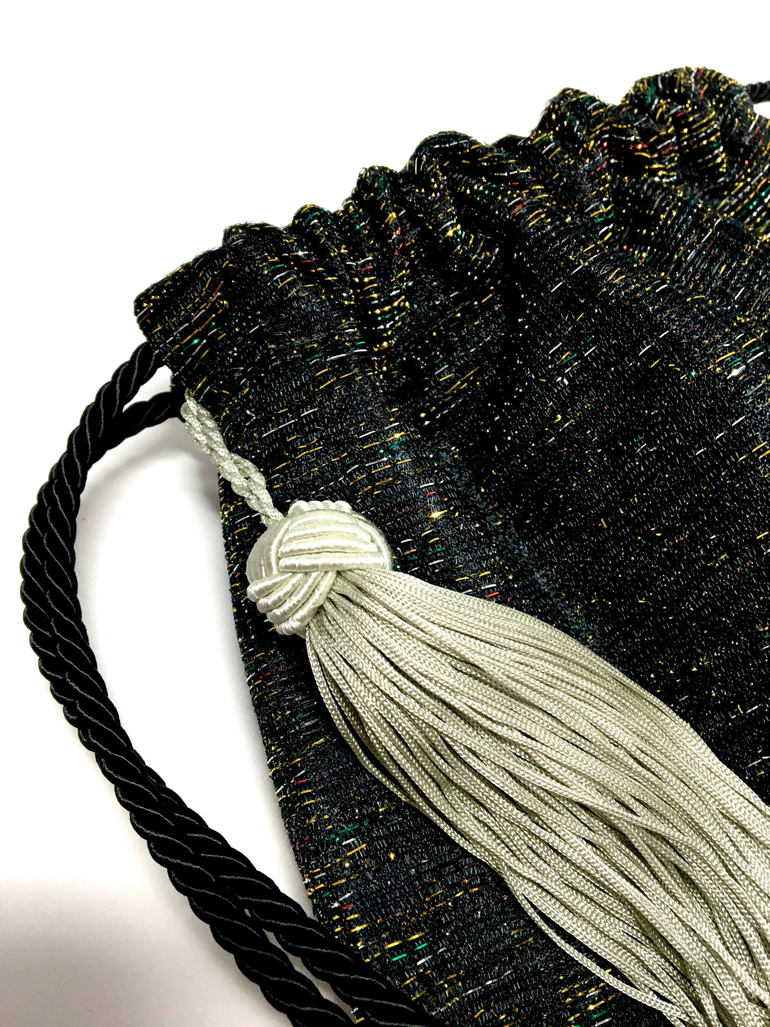 Black Shiny Purse, Handmade Recycled Bag, Shiny Bucket Bag, Elegant ...