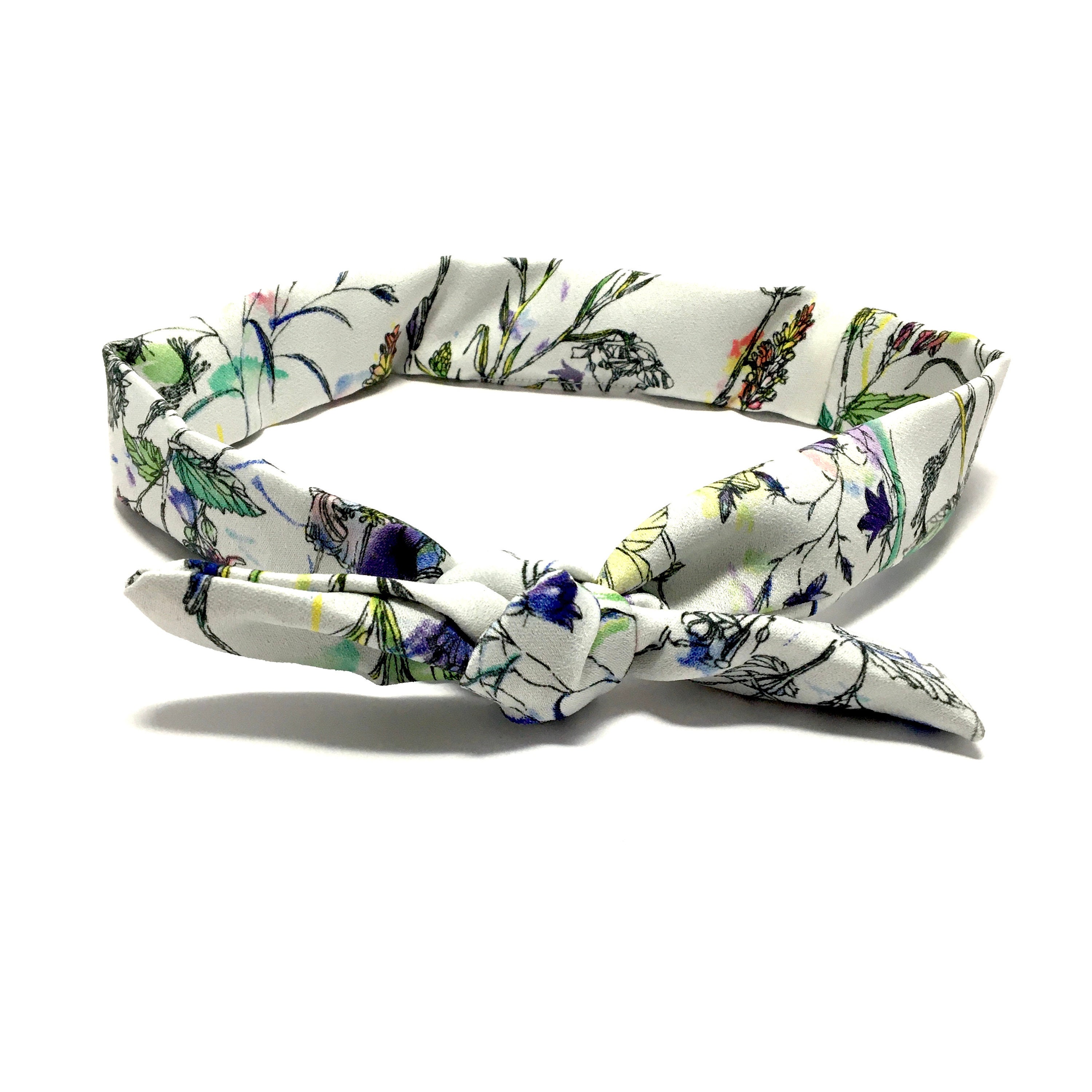 White Floral Headband, Floral Hair Ribbon, Zero Waste Recycled Headband ...