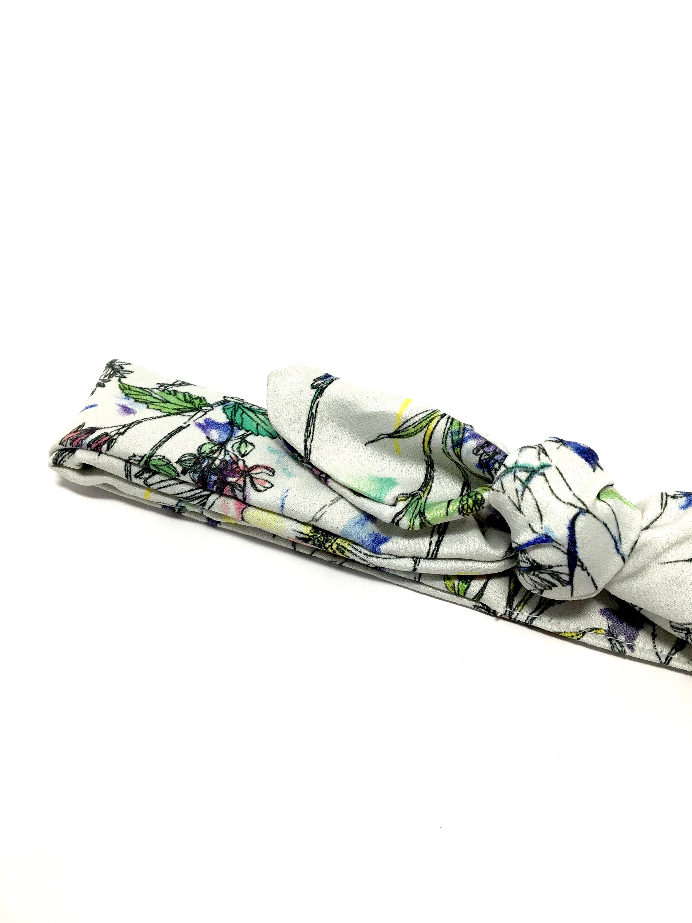 White Floral Headband, Floral Hair Ribbon, Zero Waste Recycled Headband ...