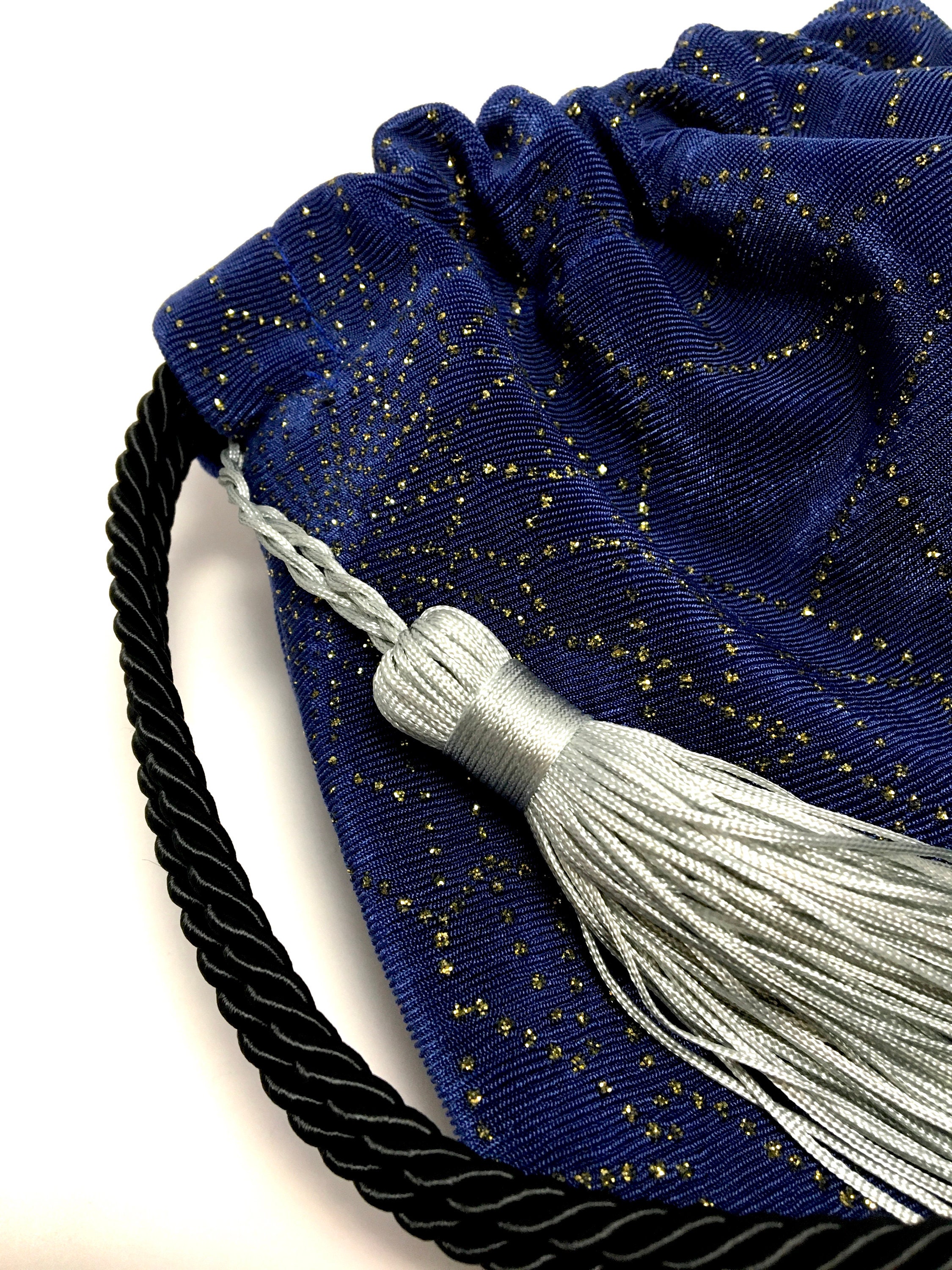 Blue Bag With Tassel, Handmade Unique Bucket Bag, Eco Friendly Upcycled ...