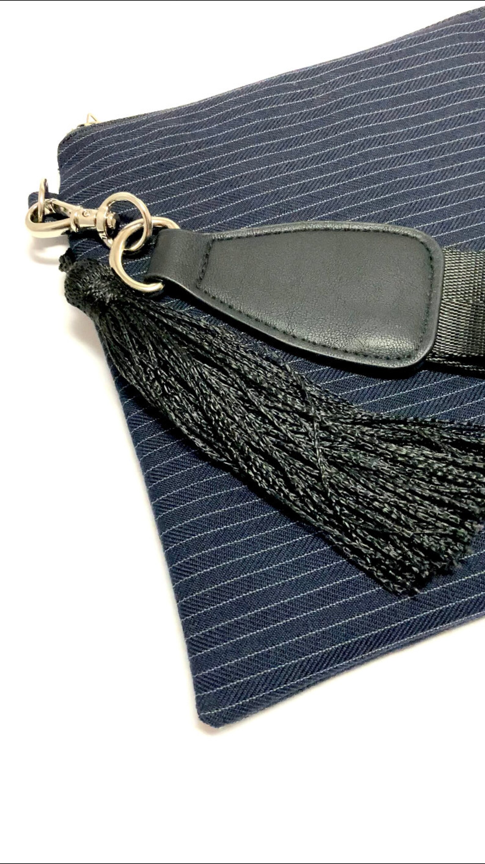 Navy Bag With Tassel Unique Messenger Bag Zero Waste - Etsy