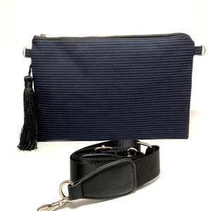 Navy Bag With Tassel Unique Messenger Bag Zero Waste - Etsy