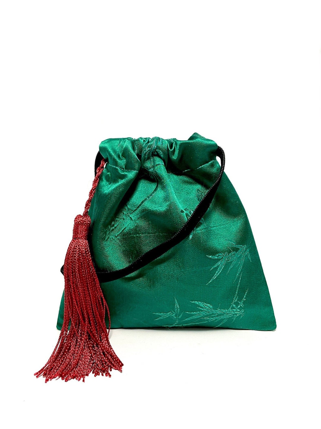 Little Green Handbag With Tassel, Tiny Bag, Unique Purse, Eco Recycled ...