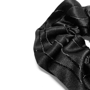 Black Scrunchie, Handmade Unique Hair Ties, Upcycled Scrunchie, Cute ...